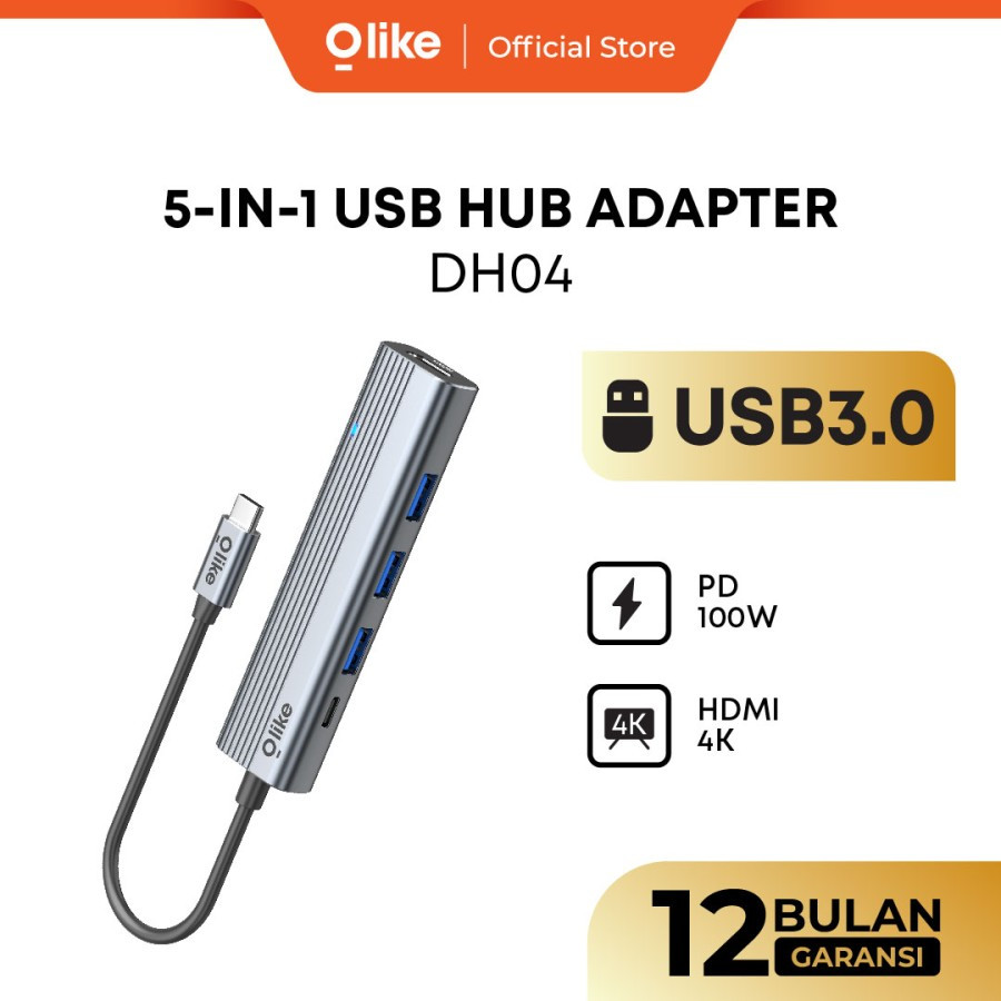 Olike DH04 5in1 USB-C Hub Adapter 4K HDMI PD 100W USB 3.0 Original 1 ...
