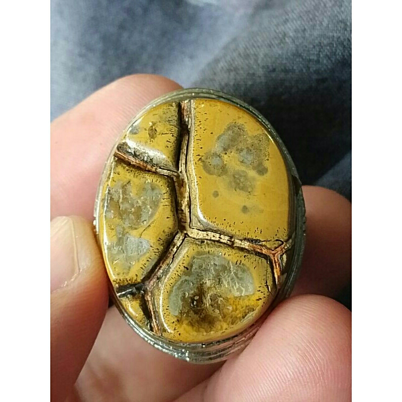Original NATURAL LAWASAN ANTIQUE GOLD COLOR JAMAL STONE RING | Shopee ...