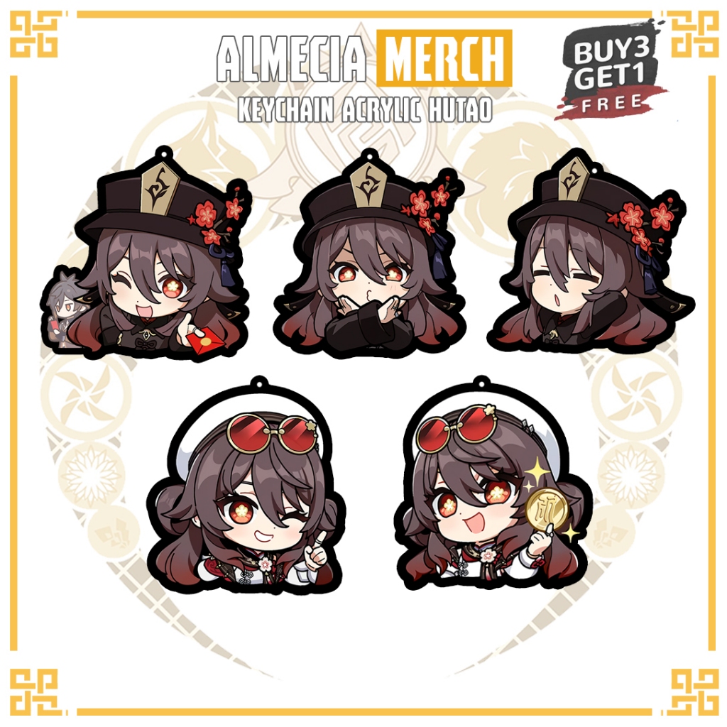 GANTUNGAN [ Buy 3 GET 1 FREE ] Hu Tao Genshin Impact Keychain - Hutao ...
