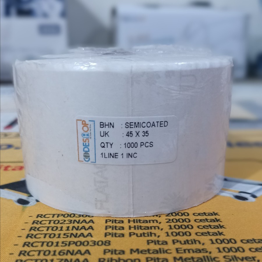 Barcode Printer Label 45x35 mm Semi-coated Sticker Paper 1 Line ...