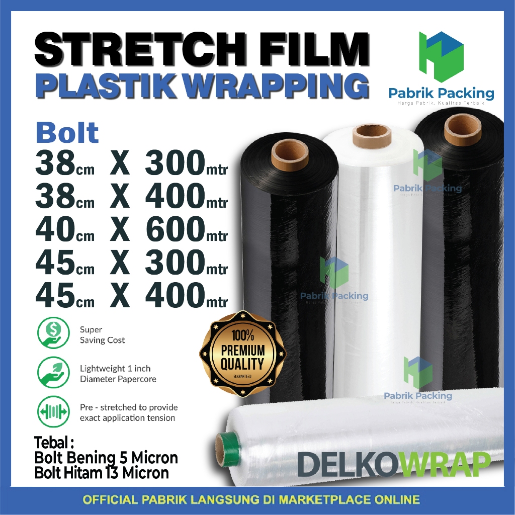 Plastic Wrap Plastic Wrapping Bolt Stretch Film Premium Unit | Shopee ...