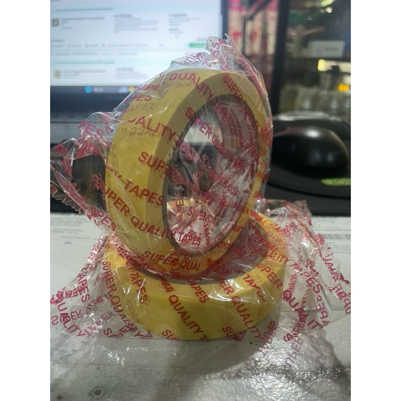 Yellow Paper Masking Tape - 24mm paper duct Tape | Shopee Malaysia