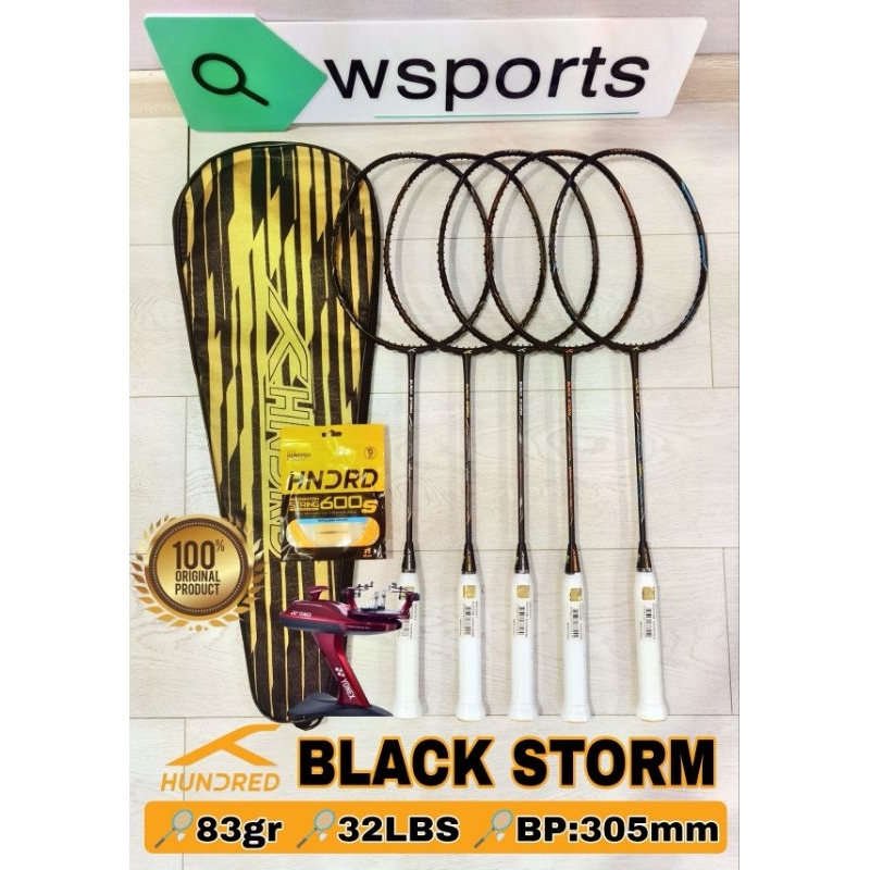 Original Hundred HNDRD BLACK STORM Badminton Racket | Shopee Malaysia