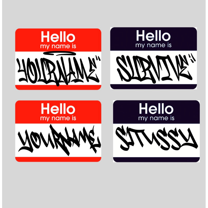 Costume STICKER HELLO MY NAME IS, (30pcs)(free request your NAME ...