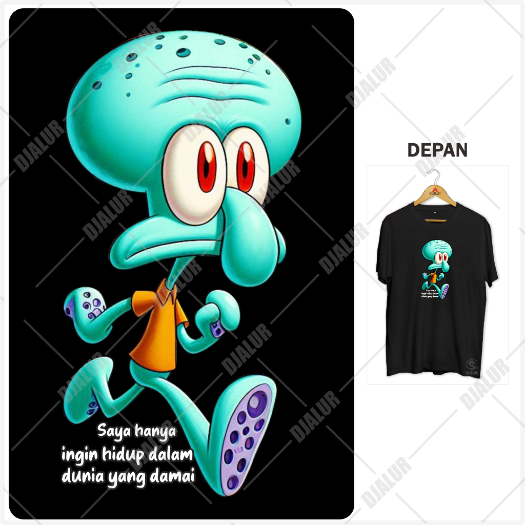 Squidward T-shirt Peaceful Life Spongebob Animation T-shirt Premium ...