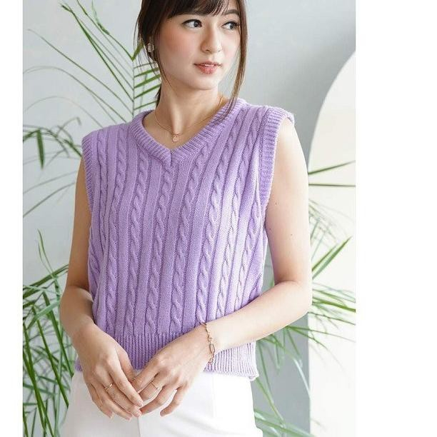Dalmi KNIT VEST / CABLE KNIT VEST / KNIT VEST / HONEY KNIT VEST PREMIUM ...