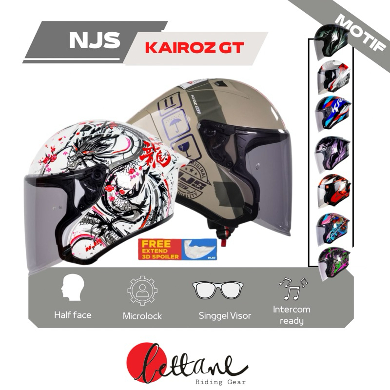 Njs KAIROZ GT MOTIF HELMET | Shopee Malaysia