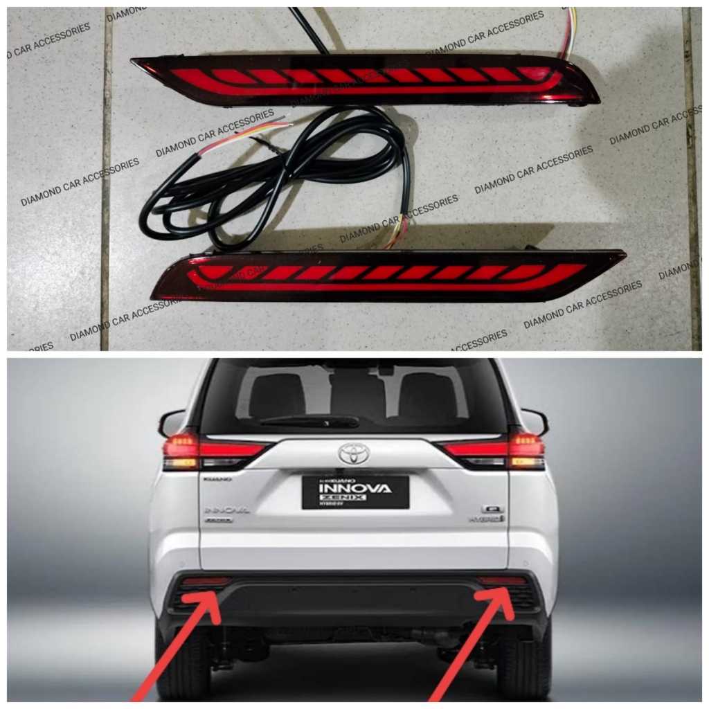 MERAH Toyota Innova Zenix red reflector light | Shopee Malaysia
