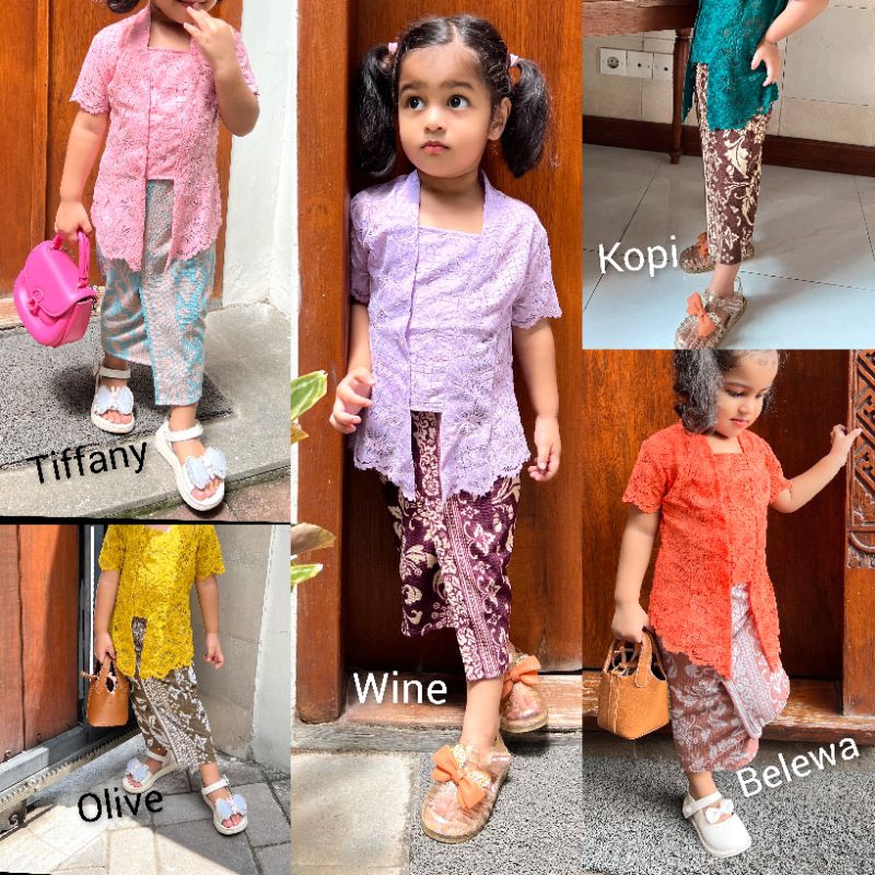 Balinese Carved Stretch Knit Children's Kebaya Bottom Skirt Kids Girl ...