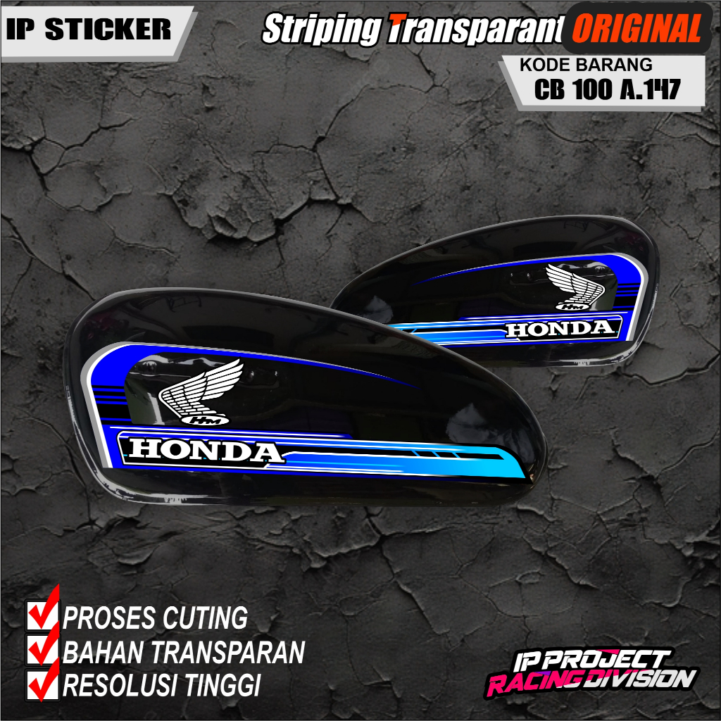Original HONDA CB 100 MOTORCYCLE STRIPING STICKER - HOLOGRAM AND ...