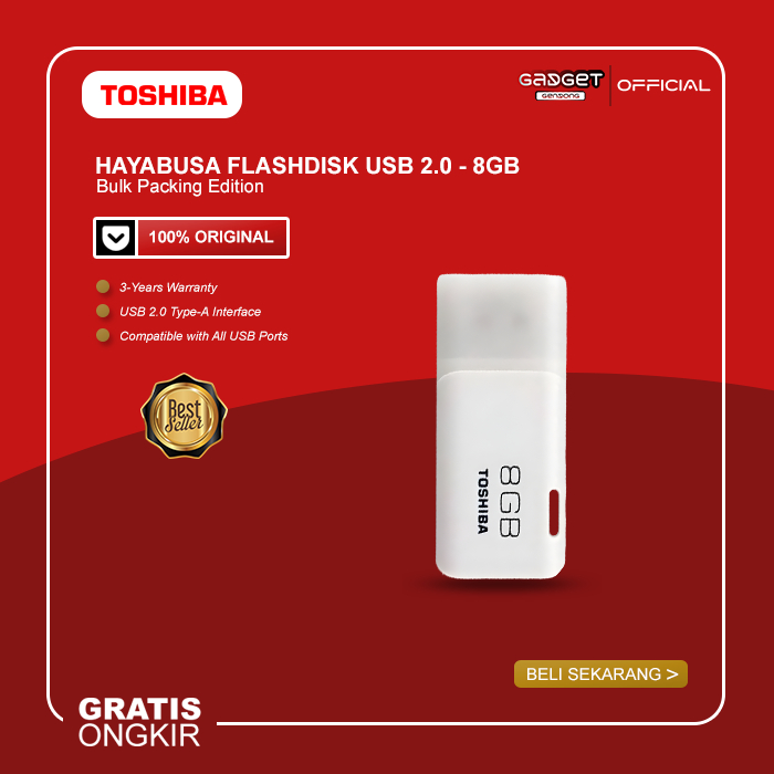 Toshiba Hayabusa USB 2.0 8GB Flashdisk - Bulk Packing Edition | Shopee ...