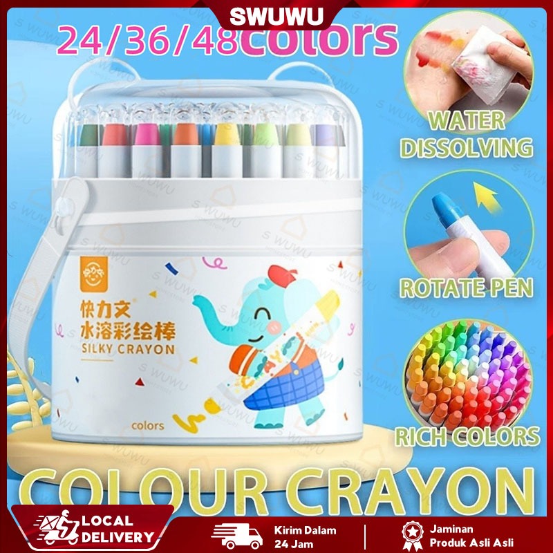 Spinning Crayons Washable Crayons 24/36/48 Colors For Kids Non-Toxic ...