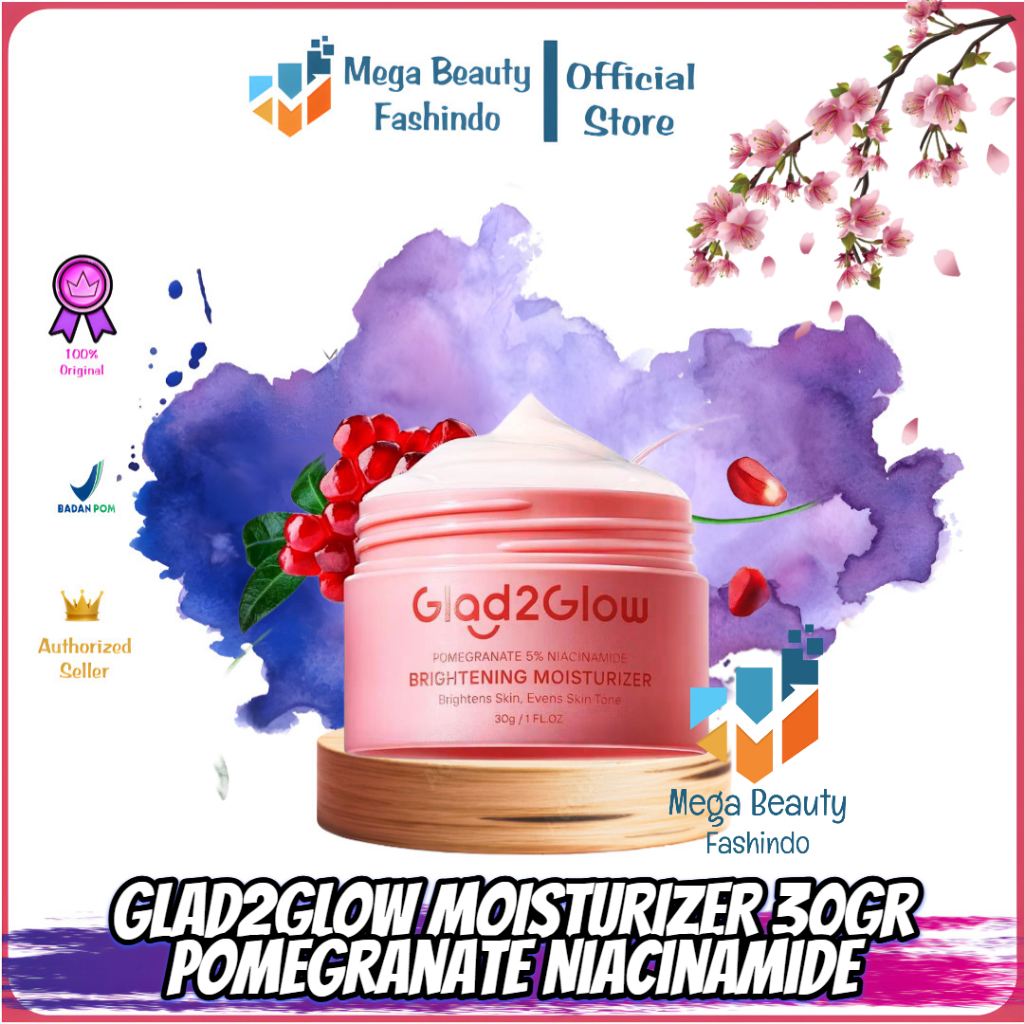 Glad2glow Pomegranate Niacinamide Brightening Moisturizer 30gr | Facial ...