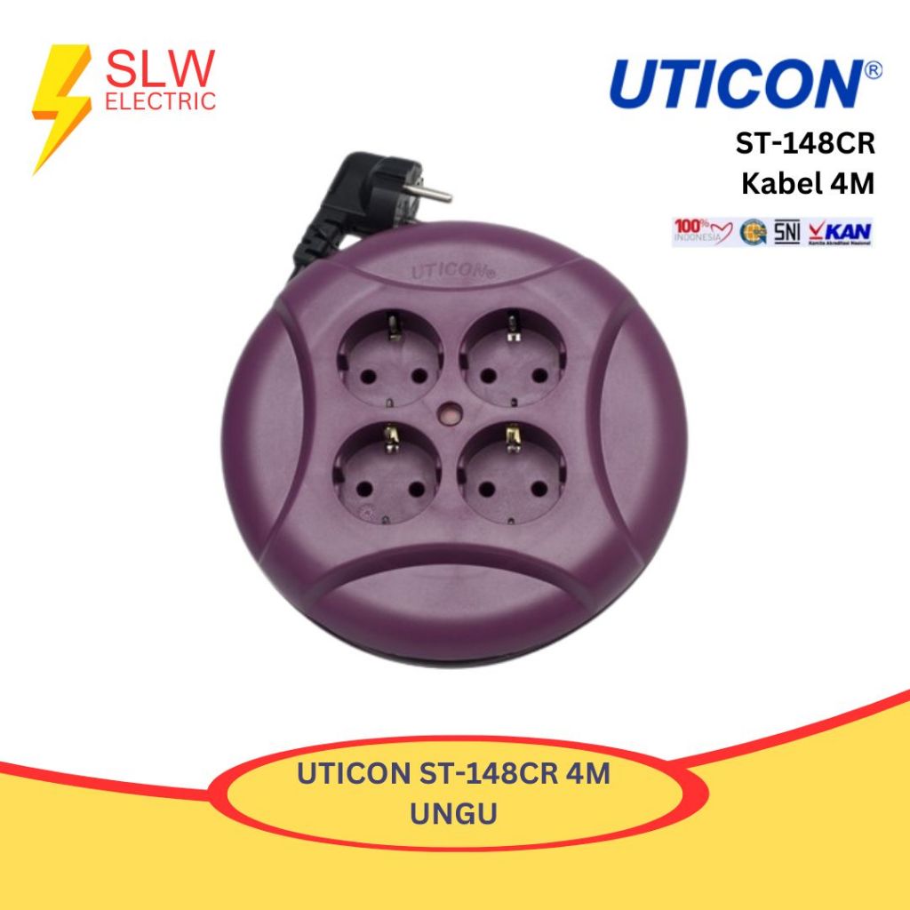 MERAH UTICON Cable Roll ST-148CR UFO Socket Roll Cable 4M Meter 4 Holes ...