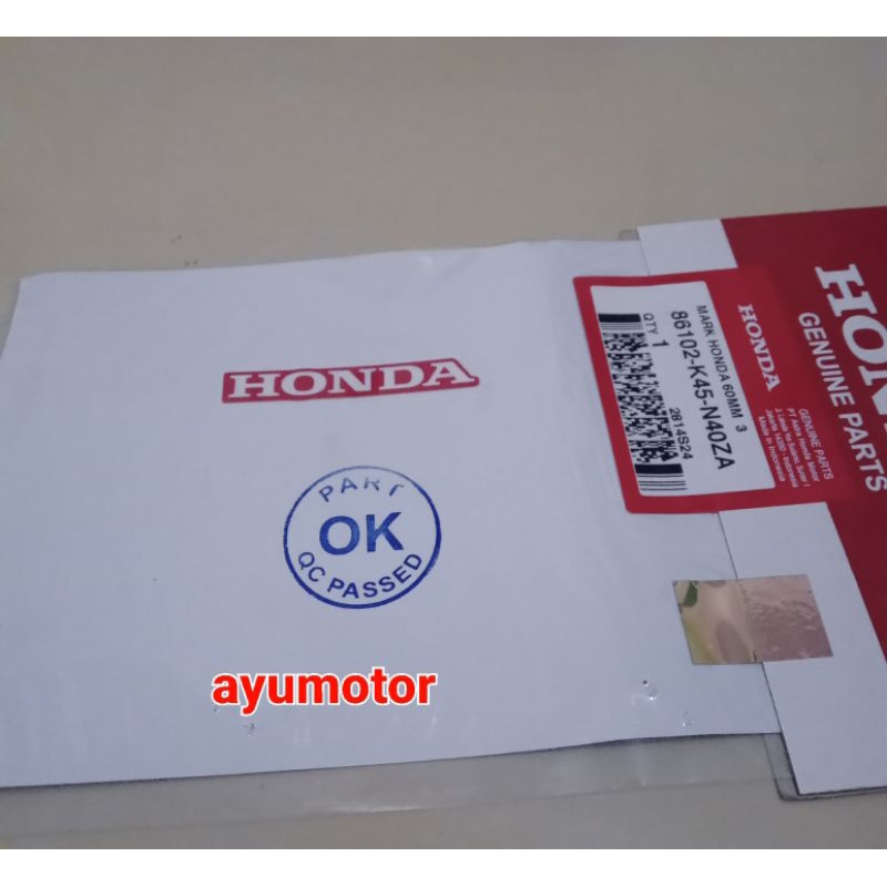 MERAH Original honda 6cm red honda writing logo label sticker | Shopee ...