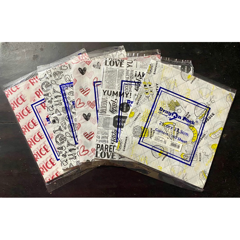 Motif Rice Paper 25x27,5 Cm Paper Wrap 100 Pcs Printing Lamination Food ...