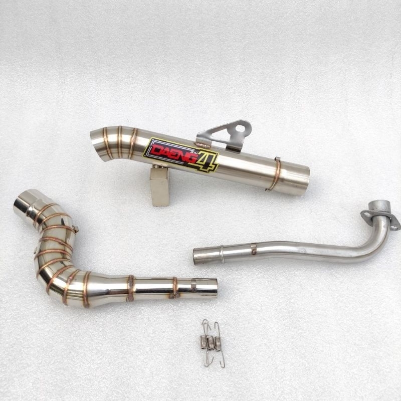 Daeng open pipe 51mm canister tube type 1set and big elbow for xrm 110 ...