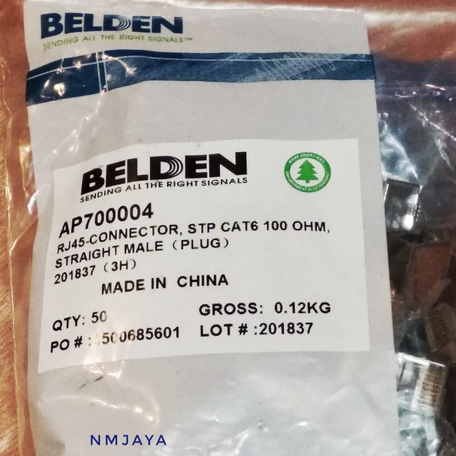 Connect to RJ45 STP Cat6 Belden contains 50 pcs GUARANTEED ORIGINAL ...