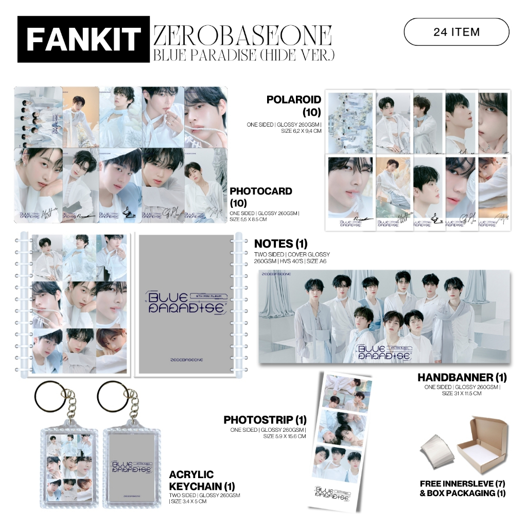 FANKIT ZB1 REFLOW 26 ITEMS KPOP UNOFFICIAL JIWOONG HANBIN MATTHEW ...
