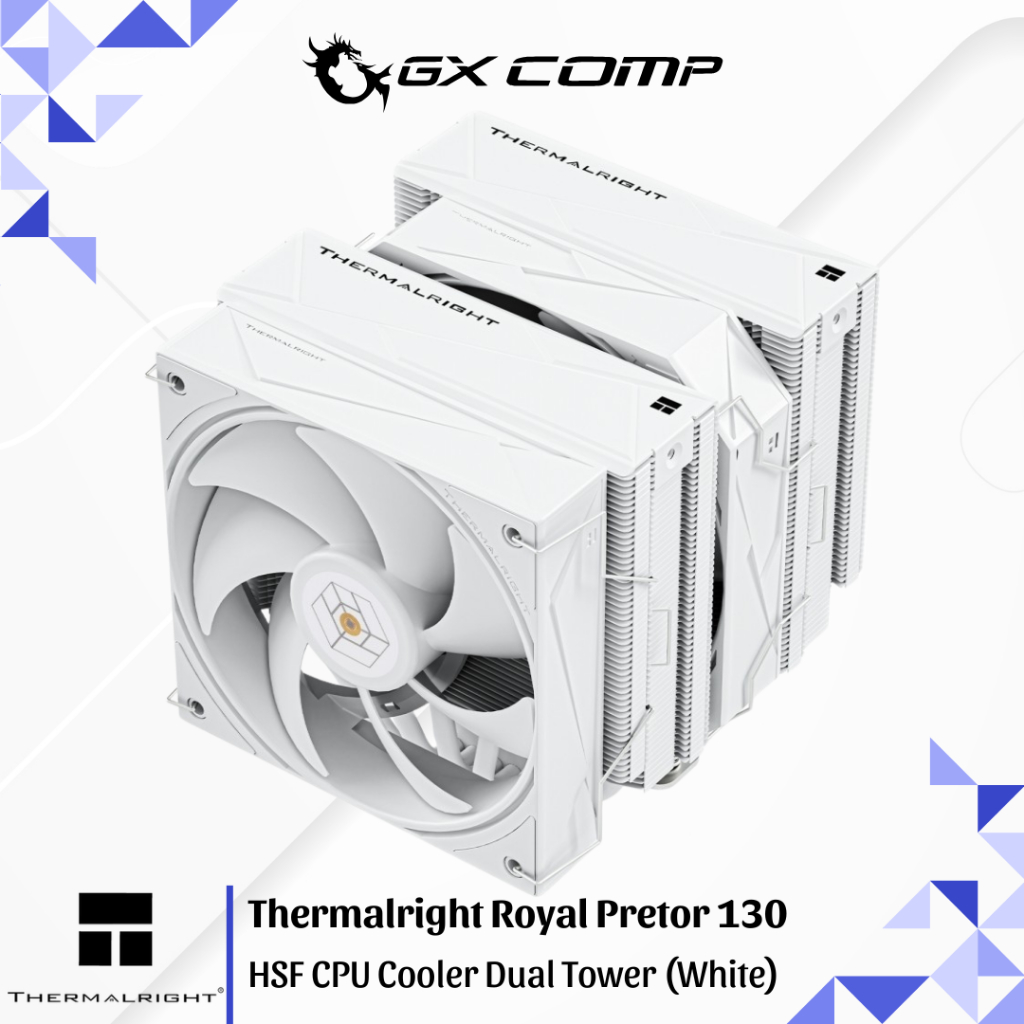 Thermalright Royal Pretor 130 White | HSF CPU Cooler Dual Tower 6 ...