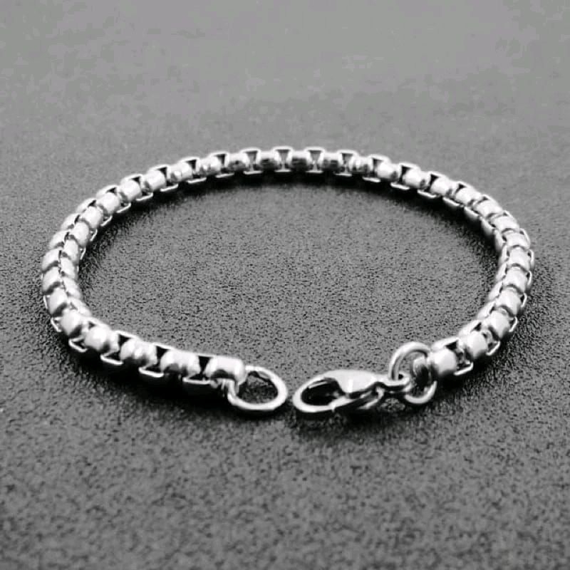Rolo Silver Titanium Bracelet, Anti-Rust, Doesn't Fade | Shopee Malaysia