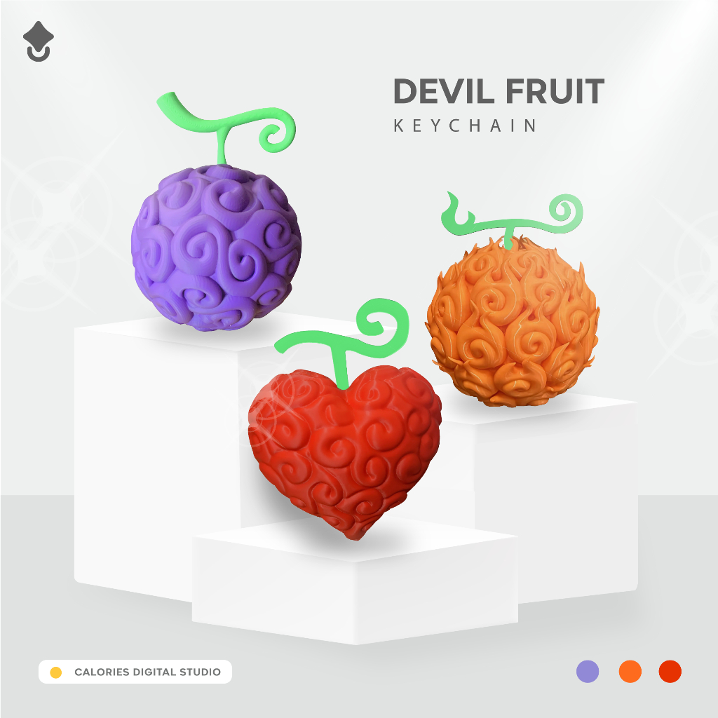 Calories Keychain One piece Devil Fruit mera mera gomu gomu ope ope no ...
