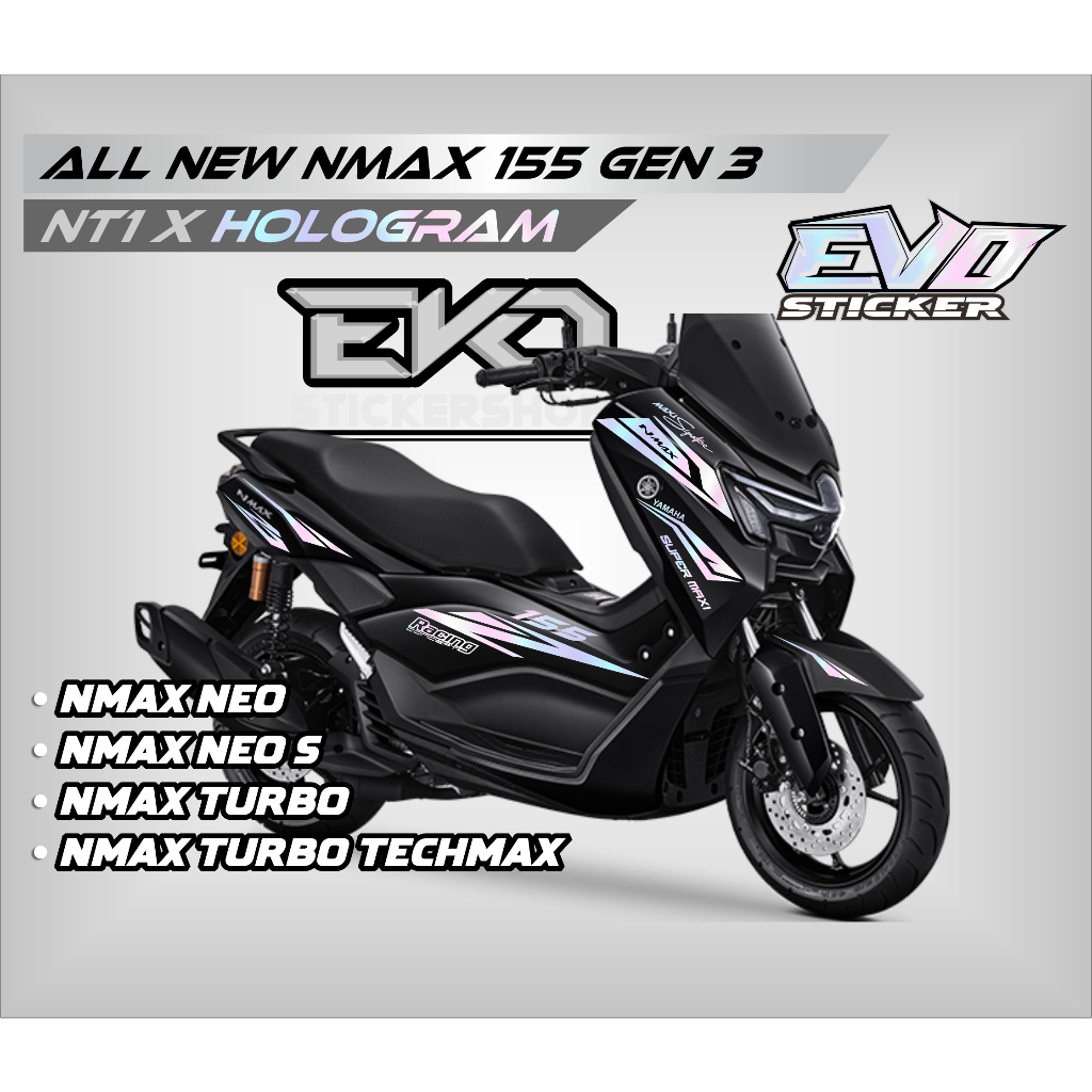 HITAM New NMAX NEO STICKER BLACK NMAX NEW TURBO CUTTING HOLOGRAM ...