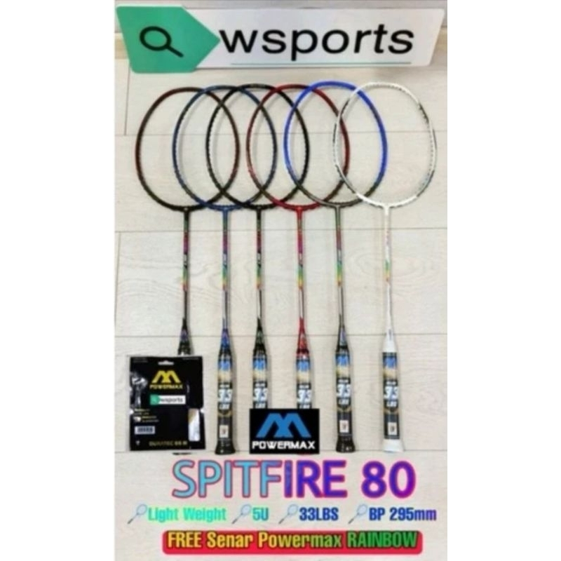 Original Powermax T Force II SPITFIRE 80 Badminton Racket | Shopee Malaysia