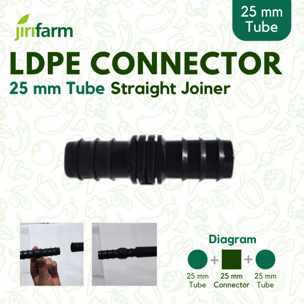 Jirifarm - Barb Connector Straight Joiner 25mm LDPE Hydroponic Irrigation PE Hose Connector 25 ...