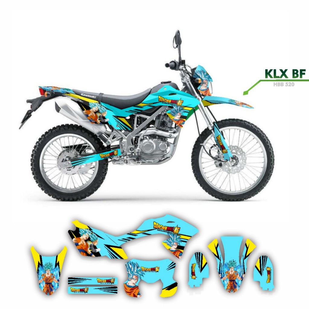 Klx 150 BF Sticker Decal, Minimalist Blue shark Full Body Custom ...