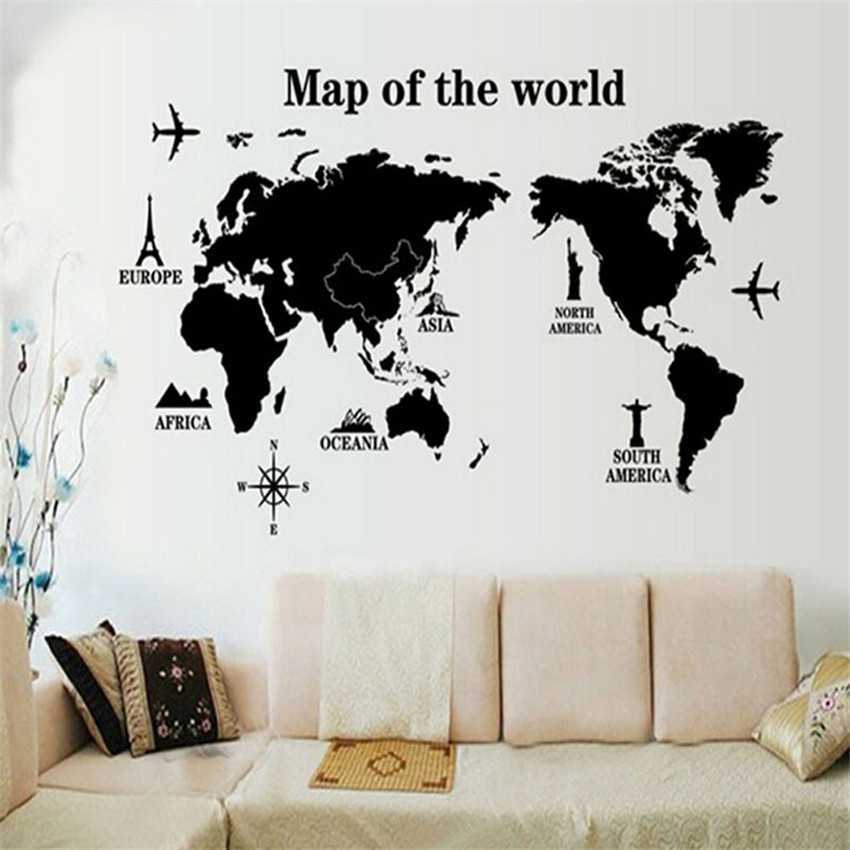 World Map Decoration Wall Wallpaper Sticker World Map Decoration ...