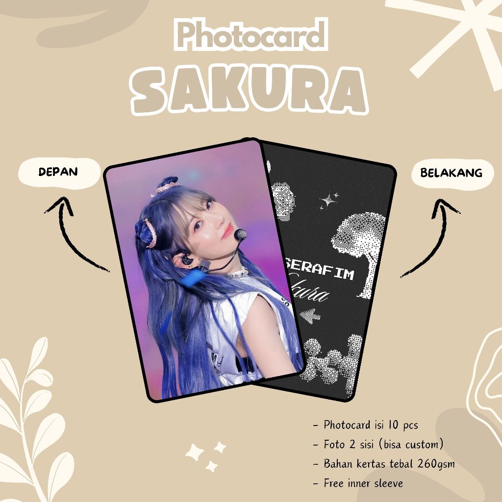 (10 Pcs) PHOTOCARD SAKURA LE SSERAFIM | Shopee Malaysia