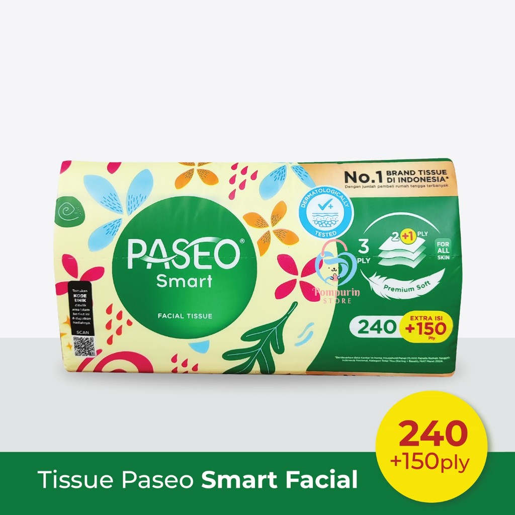 Tissue PASEO GO SMART 240 + 150 3 PLY JOLI JOLY FACIAL TISSUE 200 FACE ...