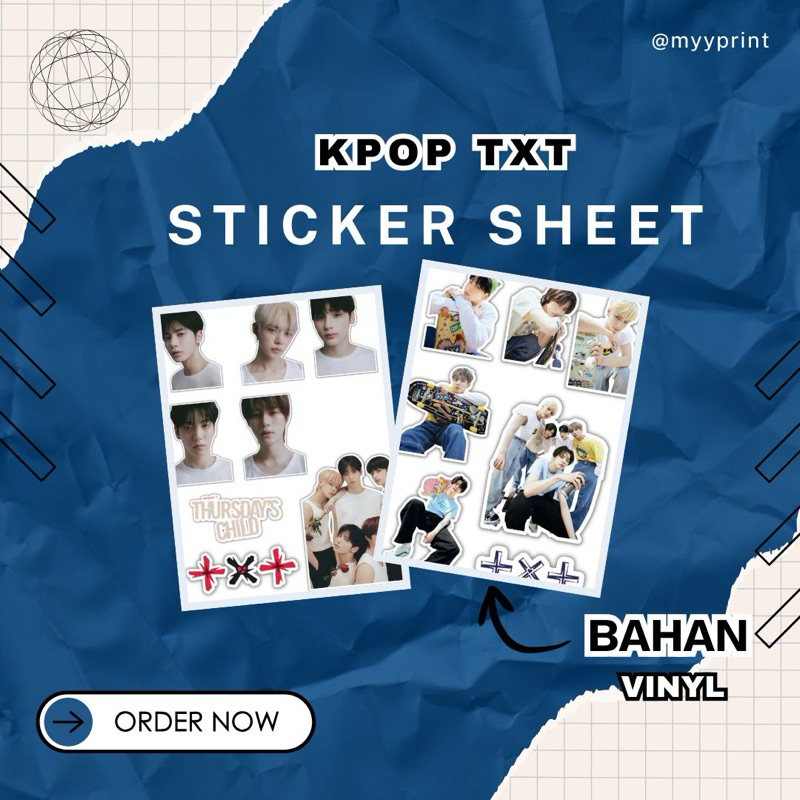 TXT SHEET STICKER CAN BE CUSTOM | Shopee Malaysia