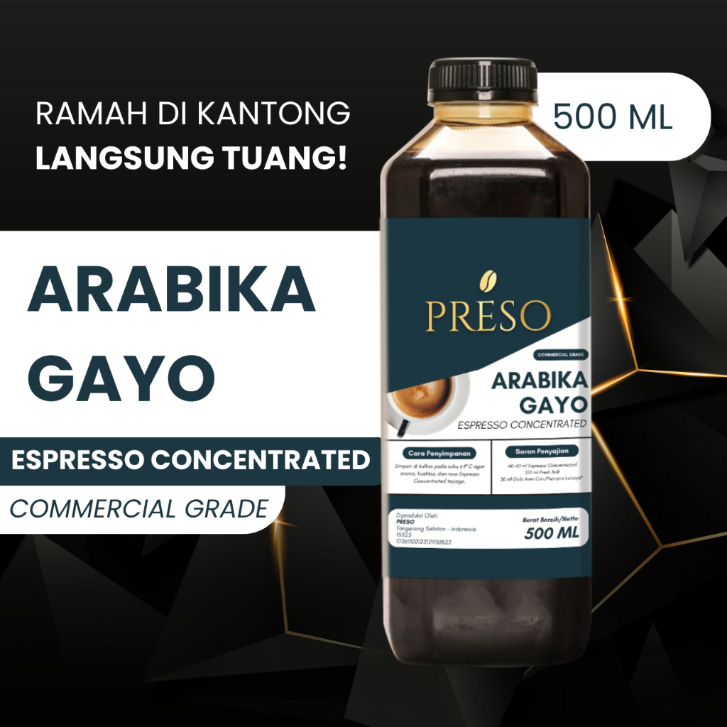 Preso Liquid Espresso Coffee Concentrated Commercial Grade 100% Pure ...