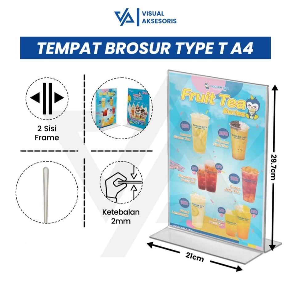 A4 Acrylic Brochure Holder 2mm Thick | Tent Card Acrylic Table Display ...