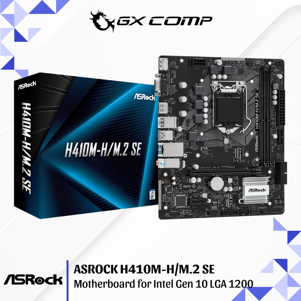 Asrock H410M-H/M.2 SE Mobo Motherboard for Intel Gen 10 LGA 1200 ...