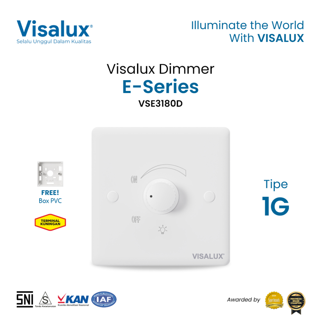 Visalux Dimmer E-Series - 1G White / Premium Light Dimmer Switch ...