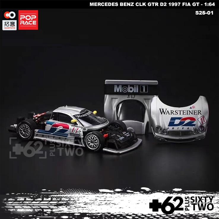 Mercedes CLK GTR D2 1997 F1A GT 1/64 Diecast Mini Scale Mercedes Benz ...