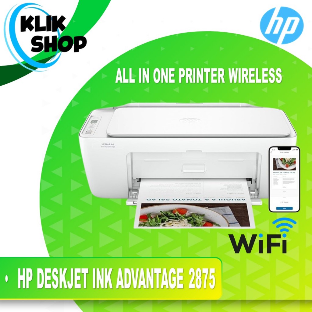 HP DESKJET INK ADVANTAGE 2875 All In One Wireless Printer - Official 1 Year Guarantee | Shopee ...