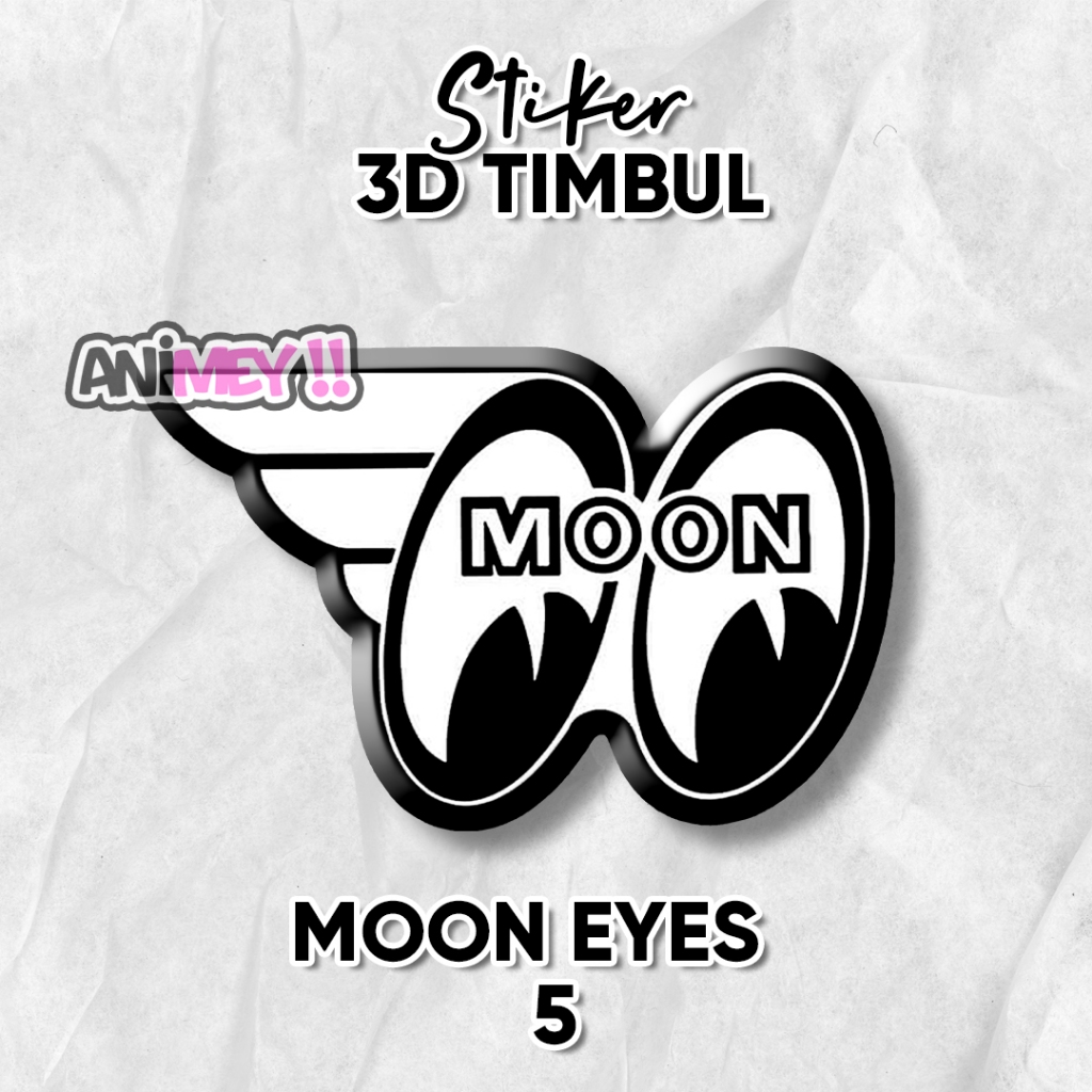 3D Embossed Moon Eyes Logo Emblem Sticker / Moon Eyes Resin Sticker ...