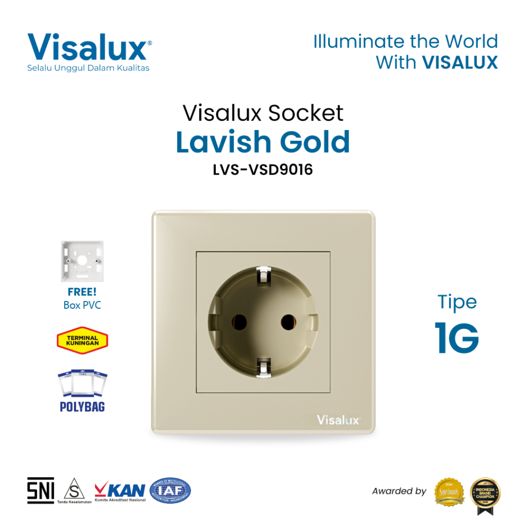 Visalux Lavish Series Socket (16A) - 1G Gold / Premium Socket (LVS ...