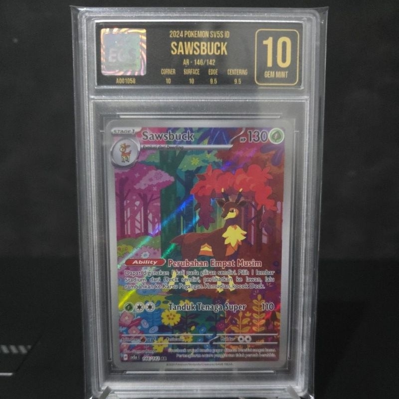 Sawsbuck ar original pokemon egs 10 gem mint card original indonesia slab gradient | Shopee Malaysia