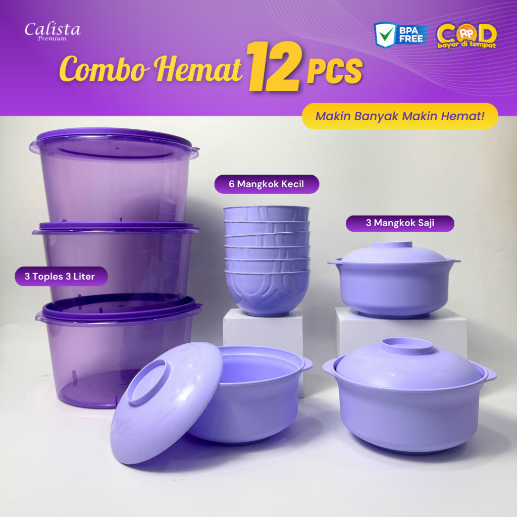 [CALISTA] Combo Jumbo Jars, Bowls, 12 Pcs, More Economical Plastic Bowl ...