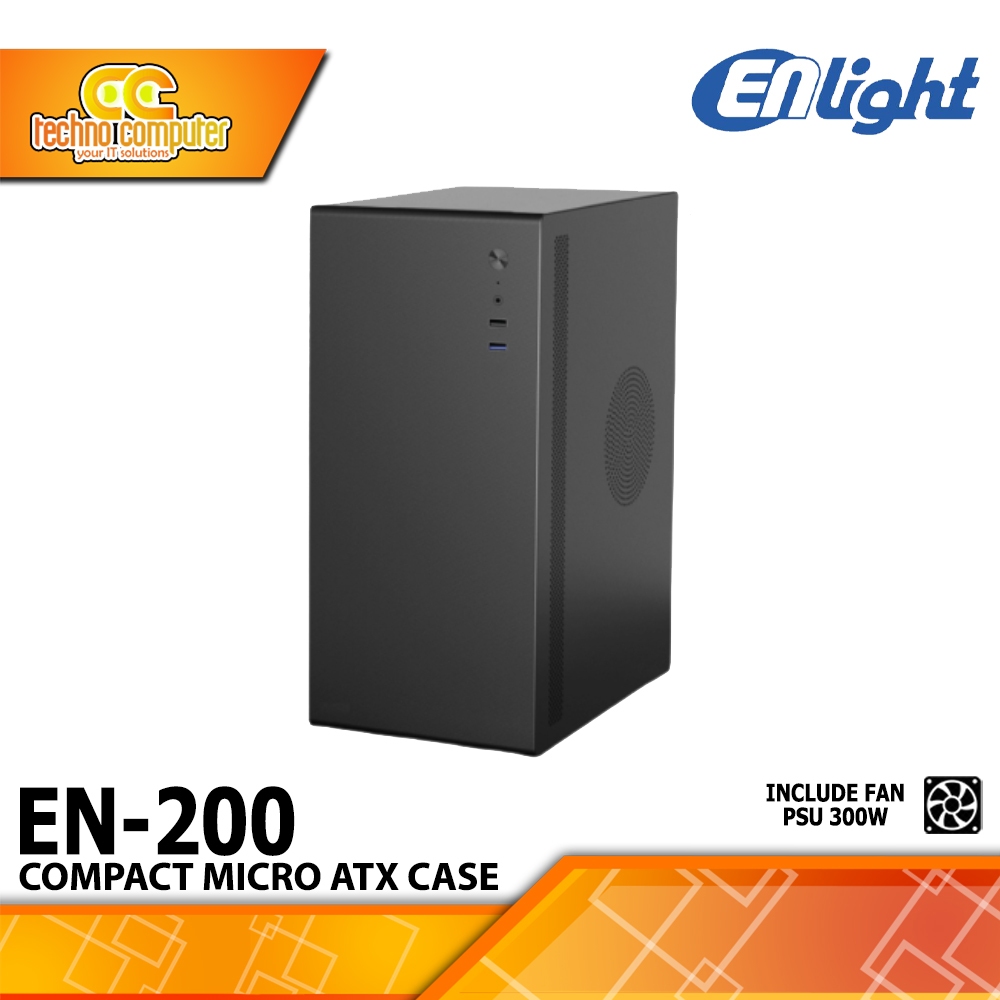 CASING ENLIGHT EN-200 - Mid Tower mATX Case (Free 1x Fan + PSU 300w ...