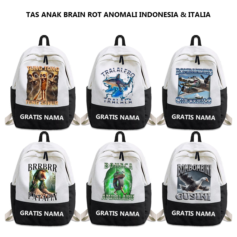 CHILDREN'S BACKPACK BRAINROT ANOMALI TUNG TUNG SAHUR TRALALERO BRR ...