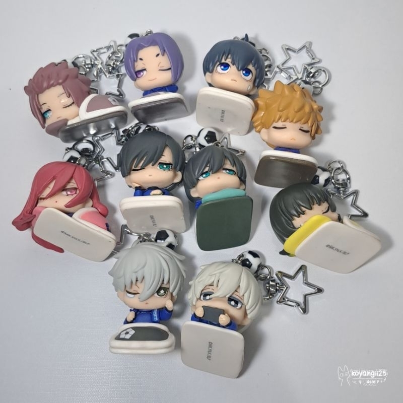Simple Blue Lock Sleepy Keychain | Beads Figure Anime Football Blue ...