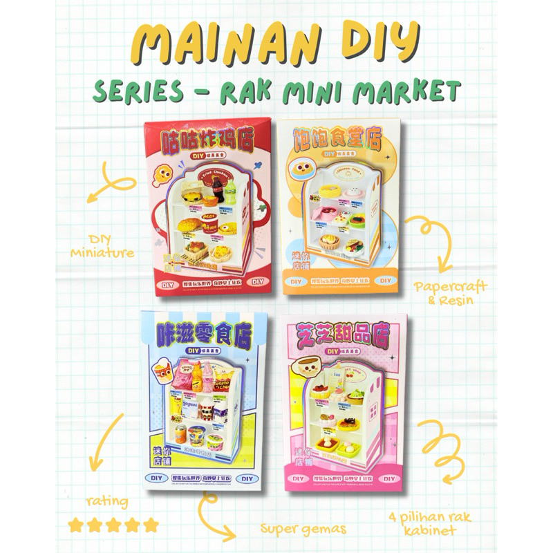 Mini Market Shelf - DIY SERIES Miniature Toy made from cute plastic ...