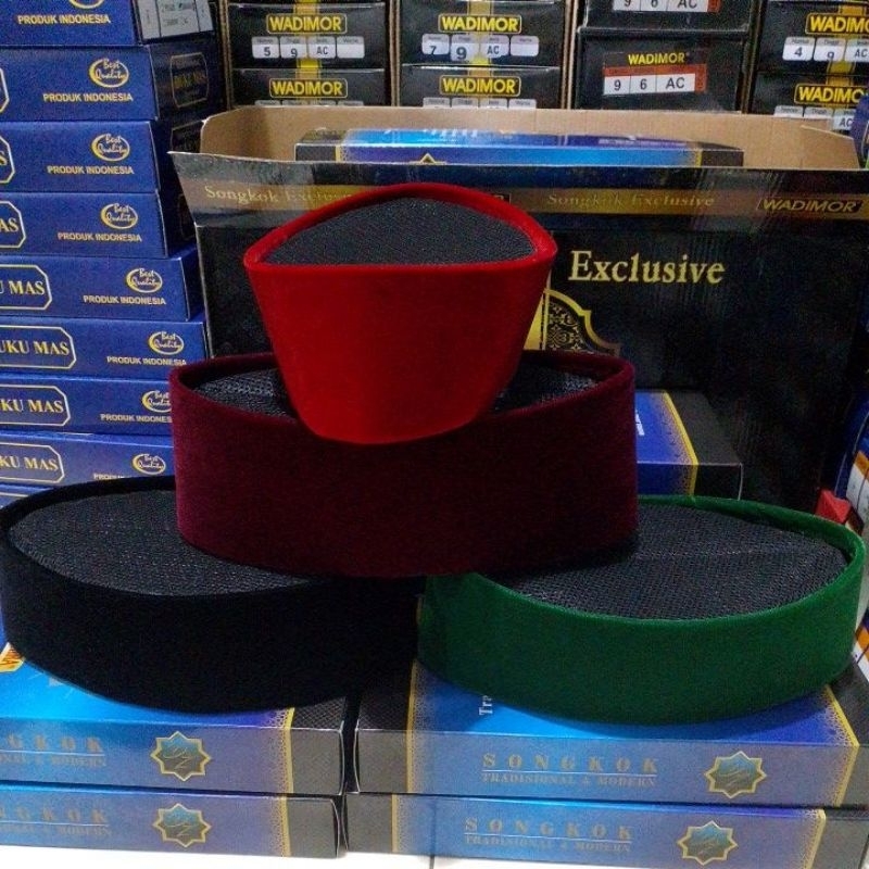 MERAH HIJAU Kopyah Kopiah Peci Songkok D & Z Green Maroon Red Chili ...