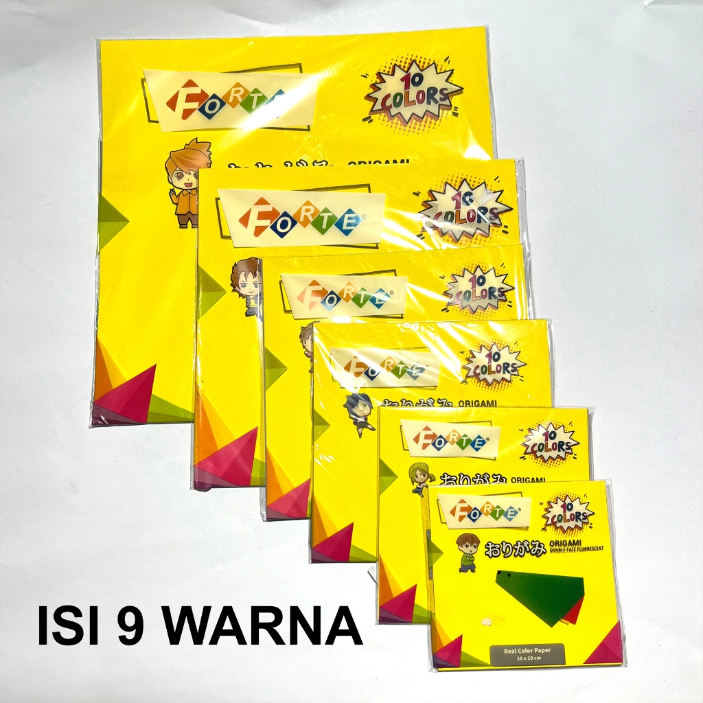 Forte Origami Paper All Sizes (Contains 9 Colors = 2 Sheets) | Shopee ...